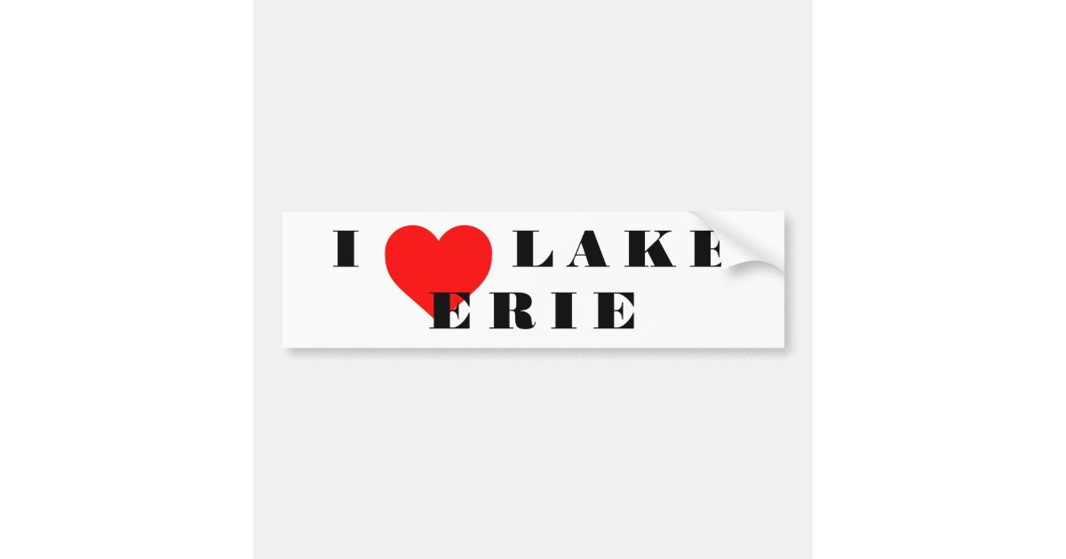 I heart Lake Erie Bumper Sticker | Zazzle