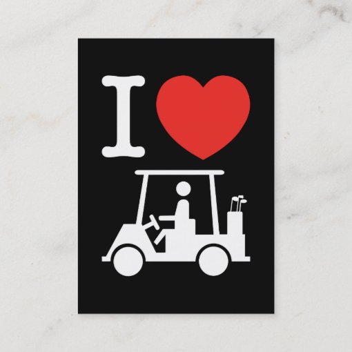 I Heart (Love) Golf Cart Business Card | Zazzle