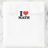 I Heart / love math Square Sticker | Zazzle