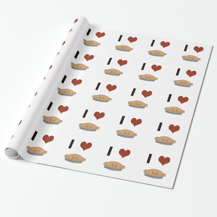 I heart (love) Pie Wrapping Paper | Zazzle
