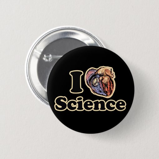 I Heart Love Science Anatomically Correct Button | Zazzle