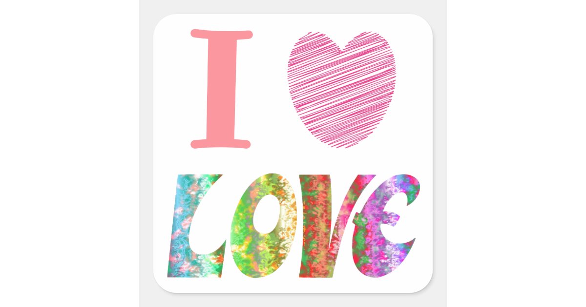 I Heart Love Sticker | Zazzle