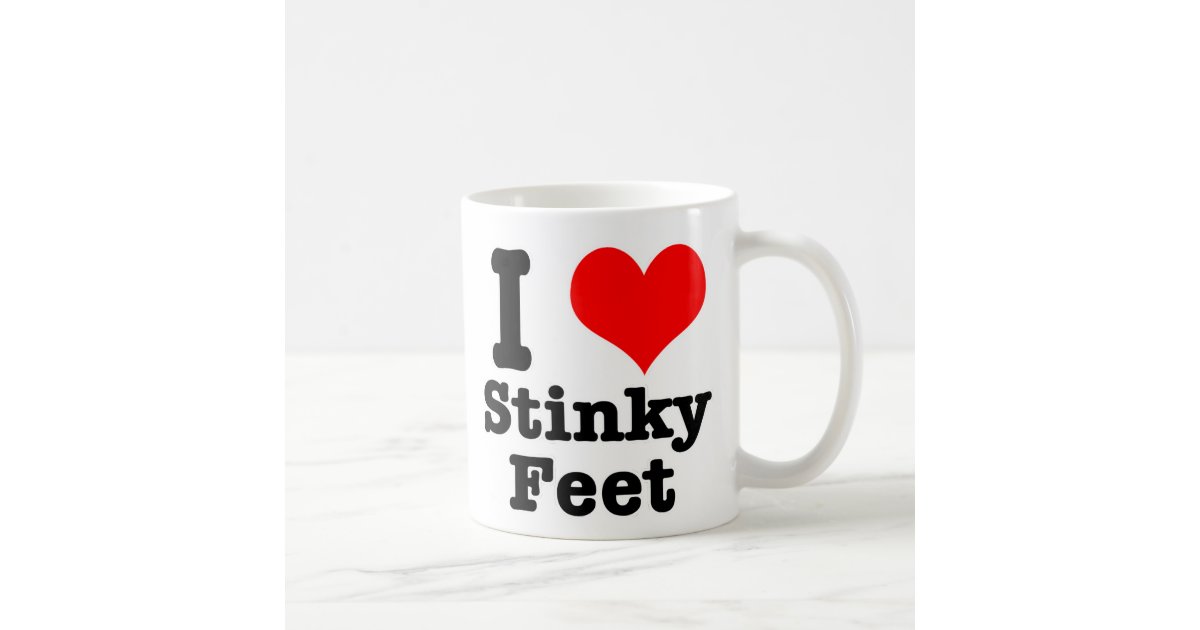 I HEART (LOVE) stinky feet Coffee Mug | Zazzle