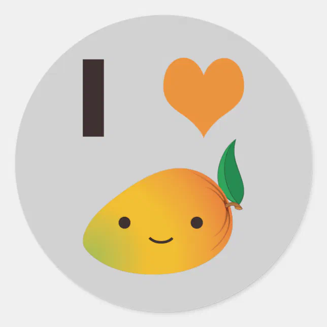 I Heart Mango Classic Round Sticker | Zazzle