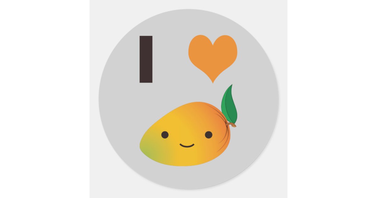 I Heart Mango Classic Round Sticker | Zazzle