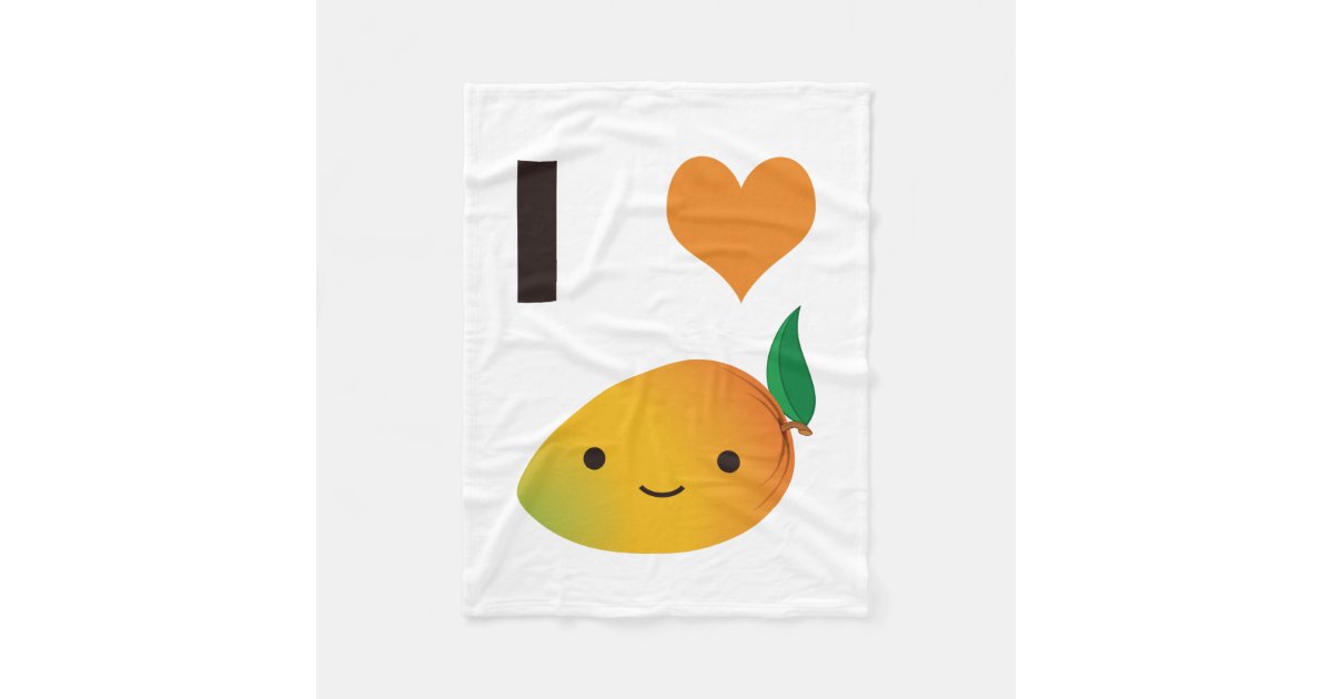 I heart Mango Fleece Blanket | Zazzle