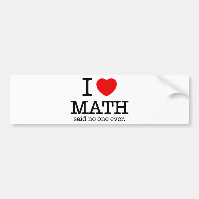 I Heart Math Bumper Sticker | Zazzle