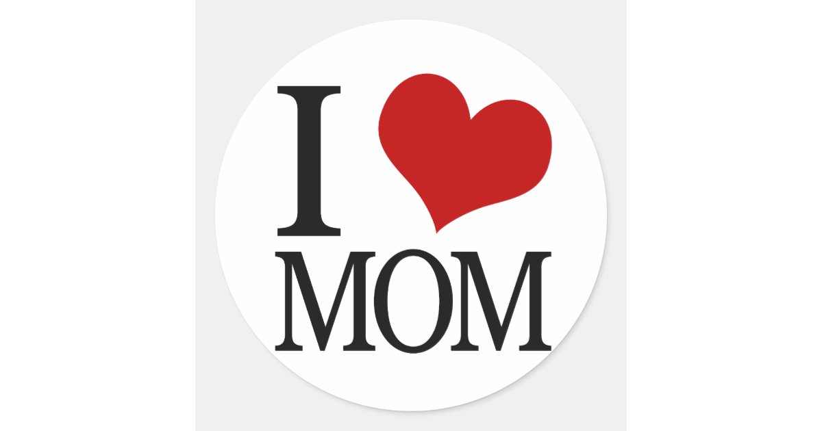 I Heart Mom (I Love Mom) Classic Round Sticker | Zazzle