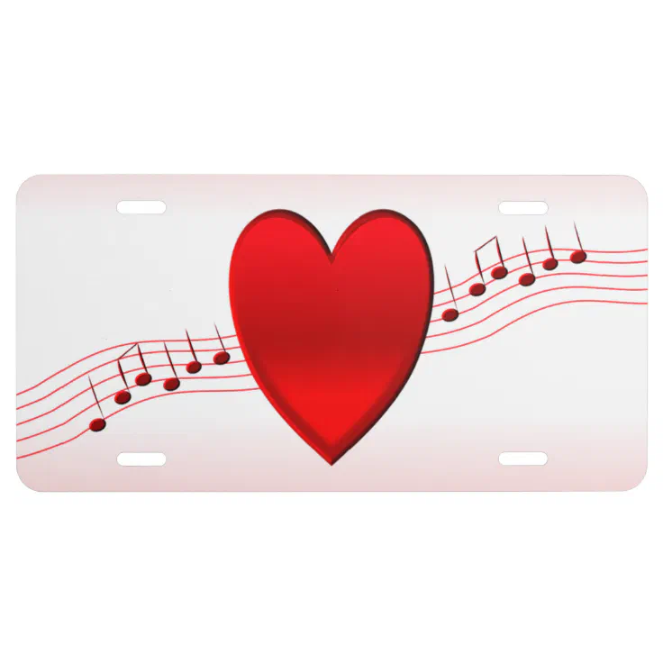 I Heart Music License Plate | Zazzle