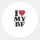 I Heart My BF Boyfriend Classic Round Sticker | Zazzle