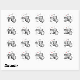 I Heart my Camera Sticker - Black & White | Zazzle