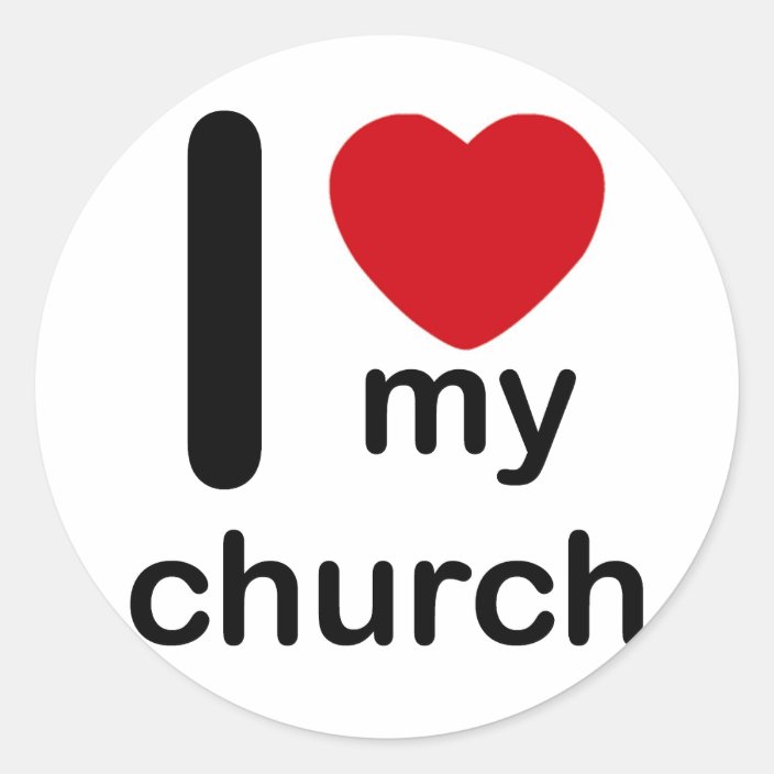 I Heart My Church Classic Round Sticker | Zazzle.com