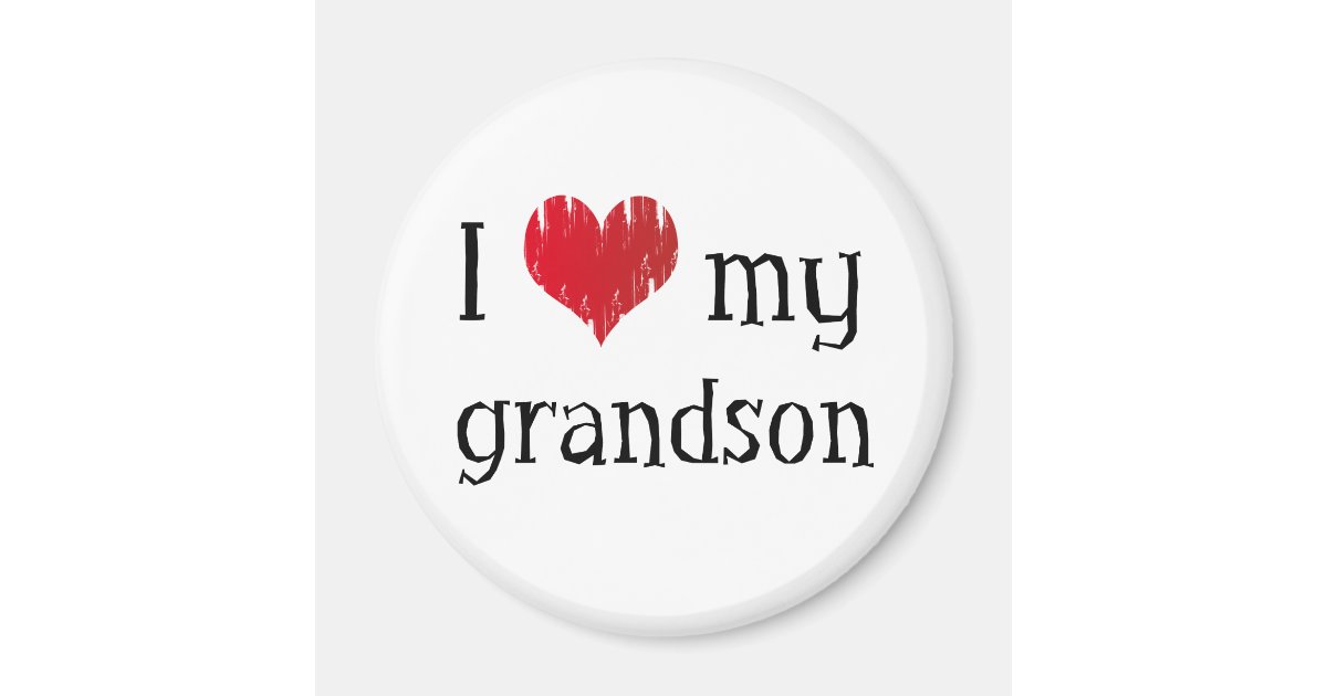 I heart my grandson magnet | Zazzle
