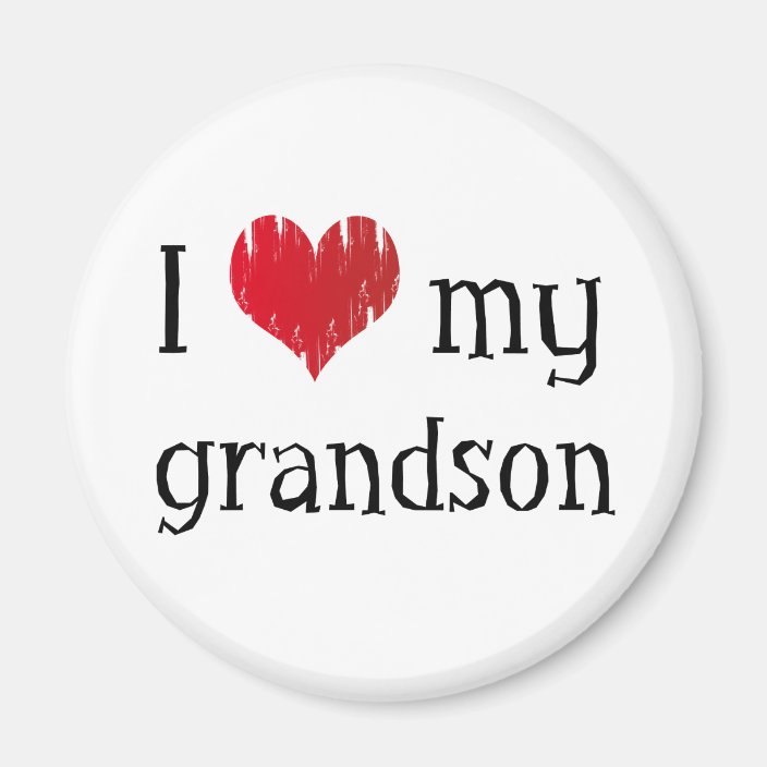 I heart my grandson magnet | Zazzle.com