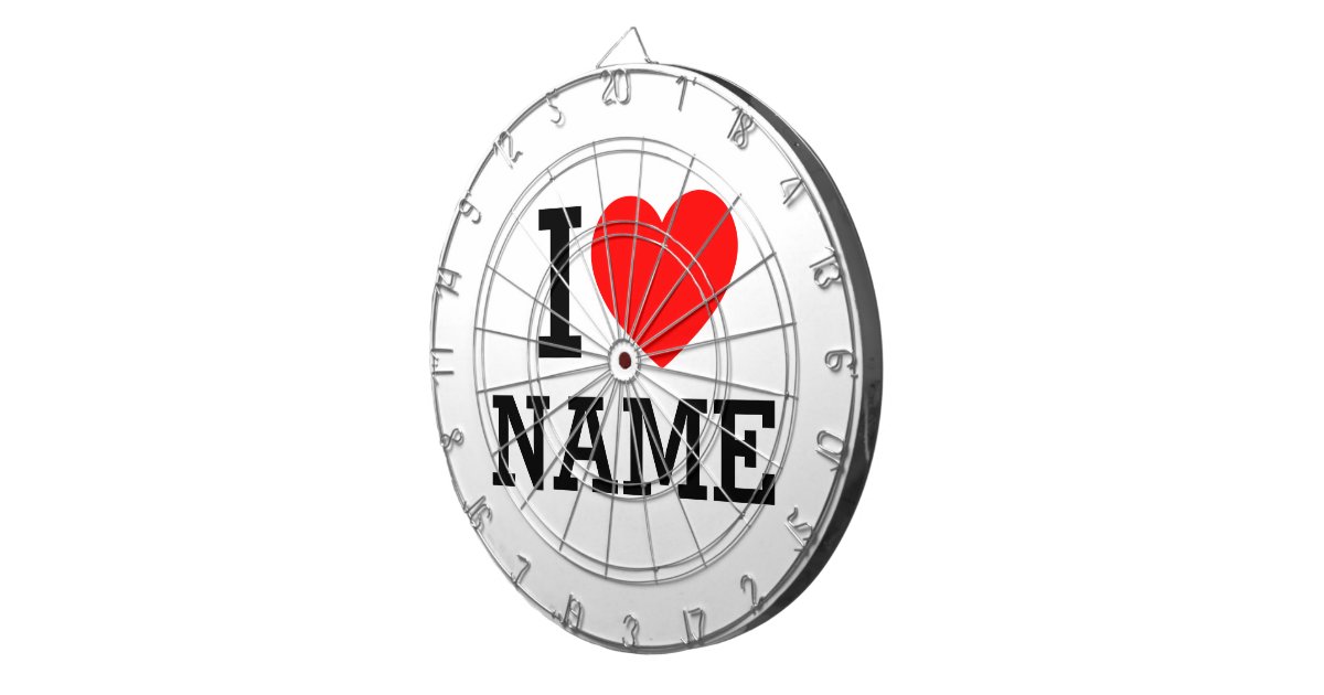 I Heart Name Dart Board | Zazzle