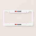 I Heart Name License Plate Frame | Zazzle