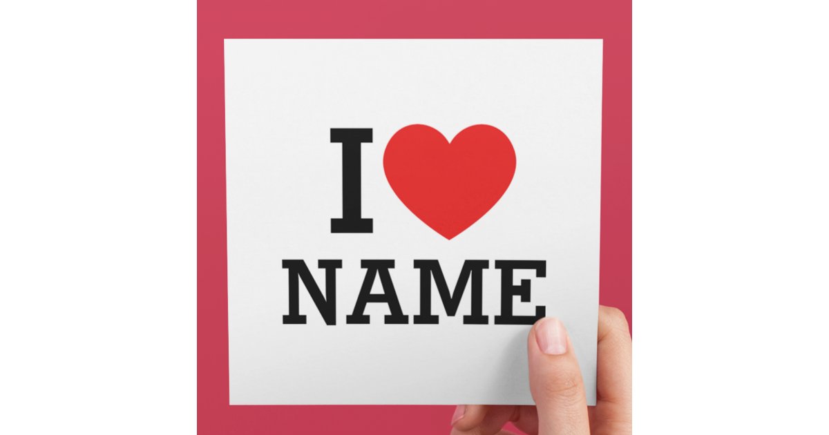 I Heart Name Menu | Zazzle