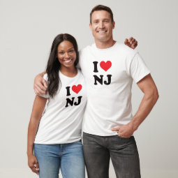 I Heart NJ - New Jersey T-Shirt | Zazzle