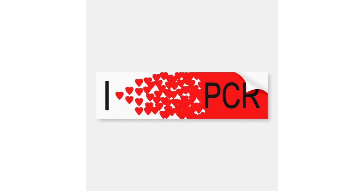 I heart PCR Bumper Sticker | Zazzle