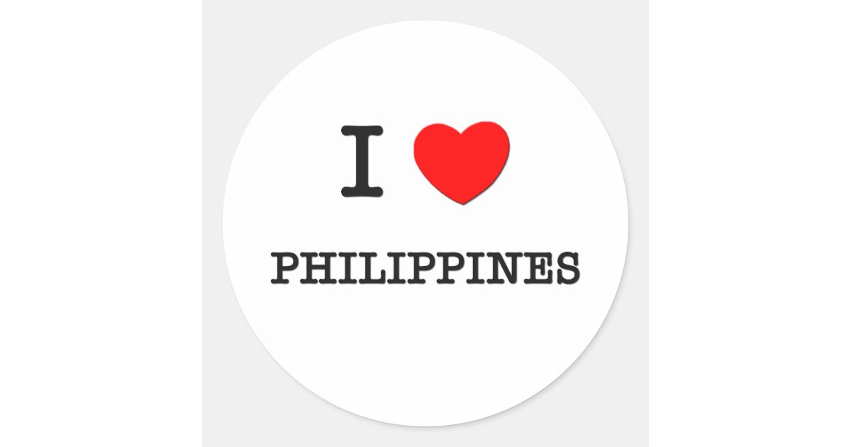 I HEART PHILIPPINES CLASSIC ROUND STICKER | Zazzle