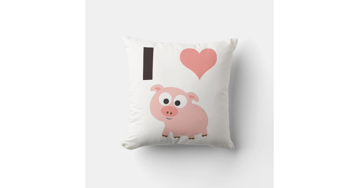 I heart pigs throw pillow | Zazzle