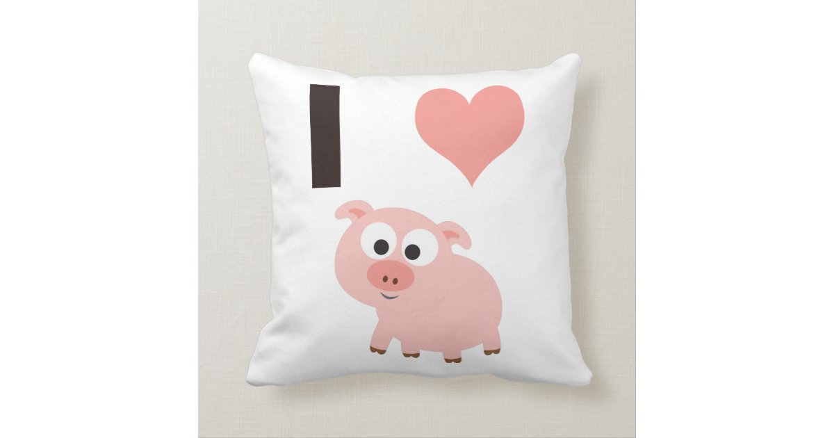 I heart pigs throw pillow | Zazzle.com