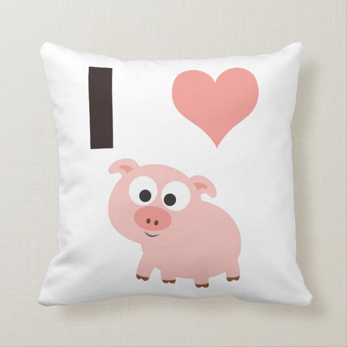 I heart pigs throw pillow | Zazzle.com