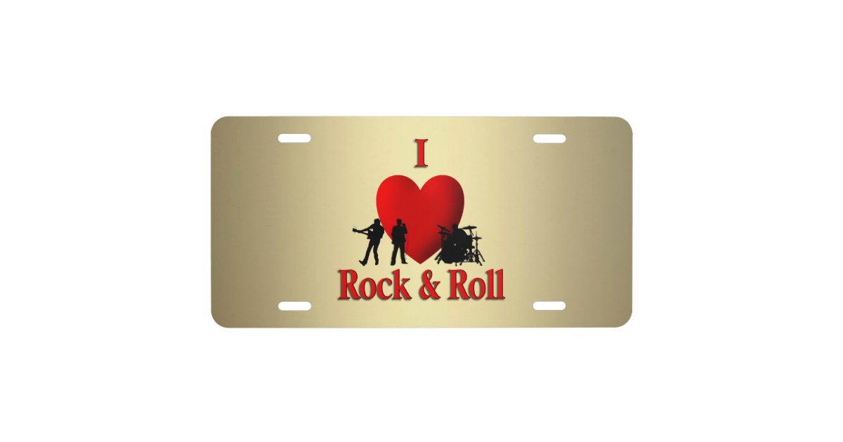 I Heart Rock & Roll License Plate | Zazzle