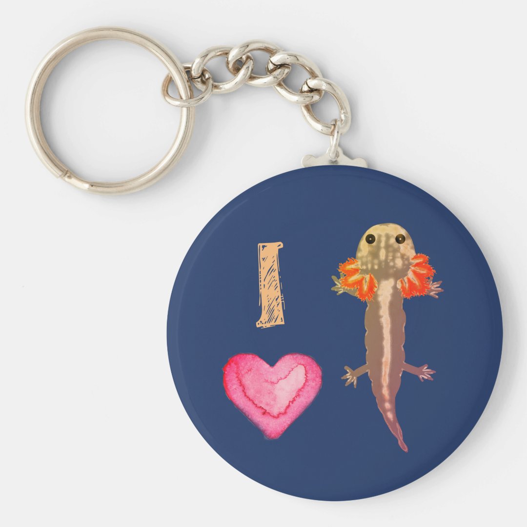 I Heart Salamander Keychain | Zazzle