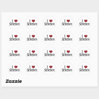 I Heart Science Classic Round Sticker | Zazzle