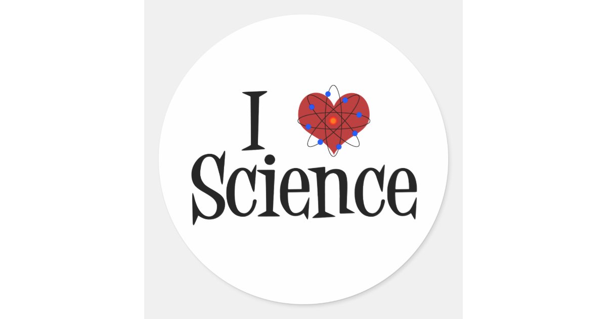 I Heart Science Classic Round Sticker | Zazzle