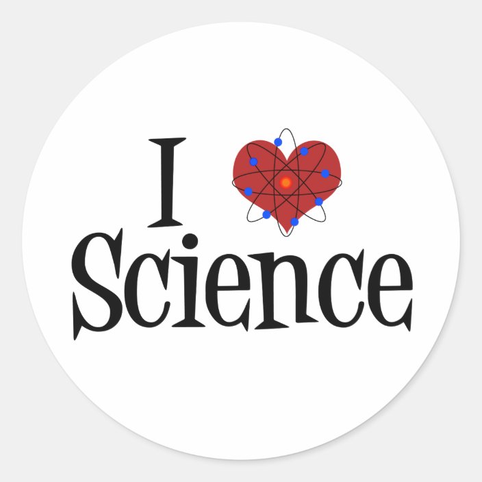 I Heart Science Classic Round Sticker | Zazzle.com