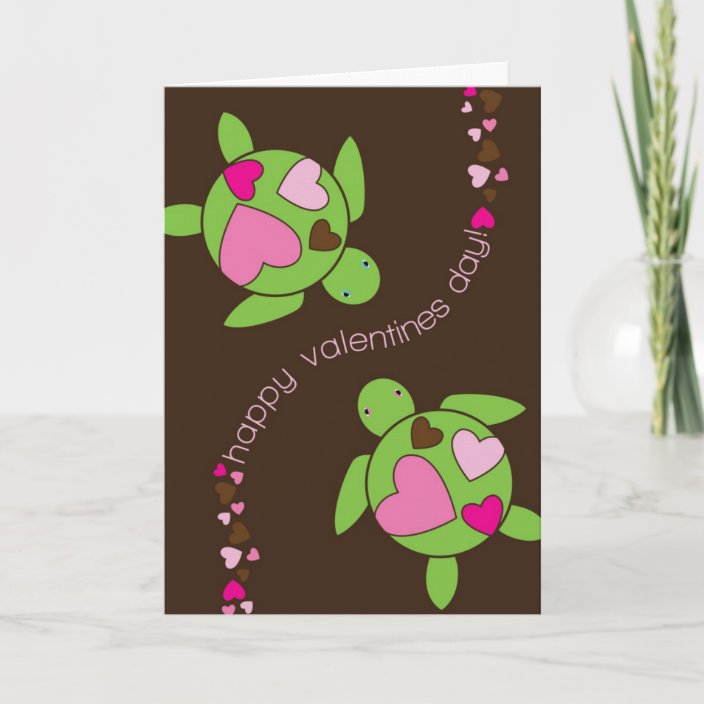I Heart Sea Turtles Valentines Day Card 5 x 7 | Zazzle.com