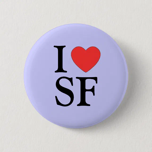 "I Heart SF (San Francisco)" Pinback Button | Zazzle