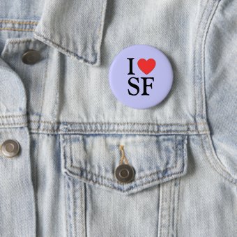 "I Heart SF (San Francisco)" Pinback Button | Zazzle