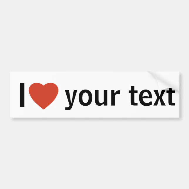 I heart template bumper sticker | Zazzle