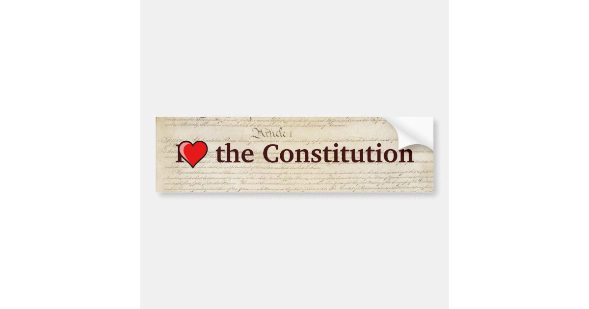 I heart the Constitution Bumper Sticker | Zazzle