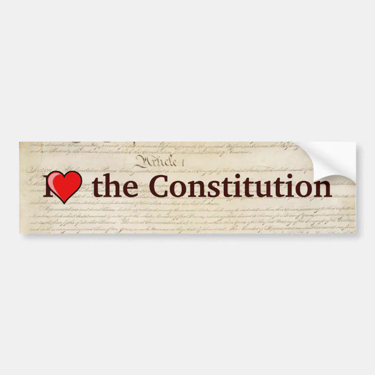 I heart the Constitution Bumper Sticker | Zazzle