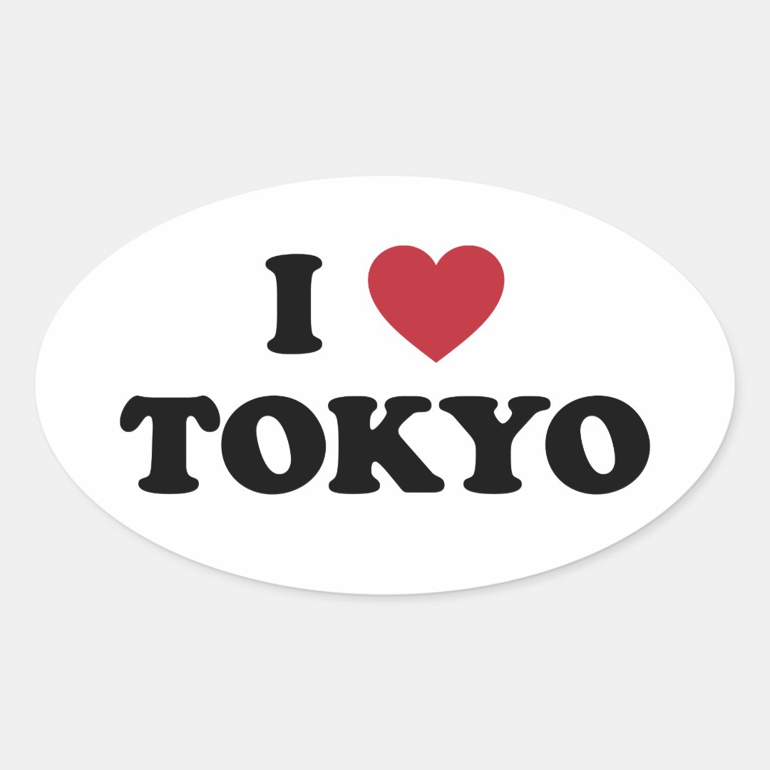 I Heart Tokyo Japan Oval Sticker | Zazzle
