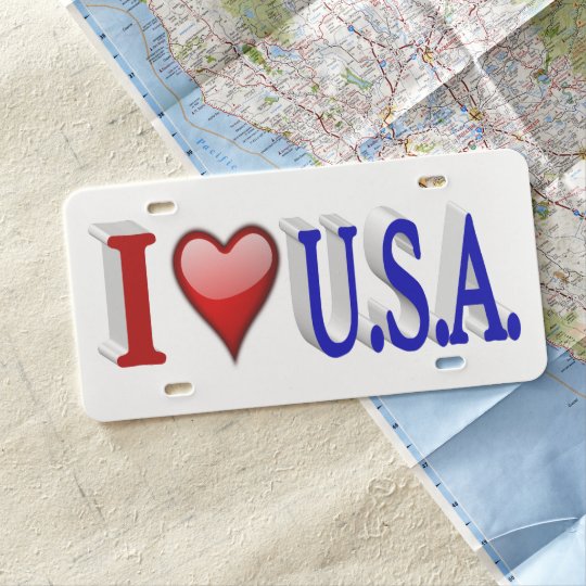 “Red White And Blue Ombre” License Plate | Zazzle.com