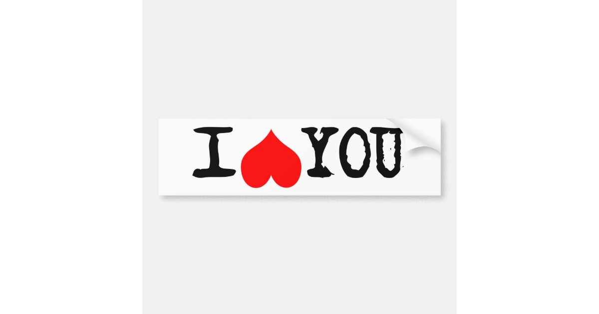 I Heart You Customizable Bumper Sticker | Zazzle