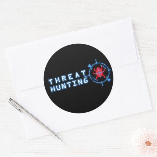 I HUNT MALWARE - Red and Blue Classic Round Sticker | Zazzle