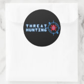 I HUNT MALWARE - Red and Blue Classic Round Sticker | Zazzle