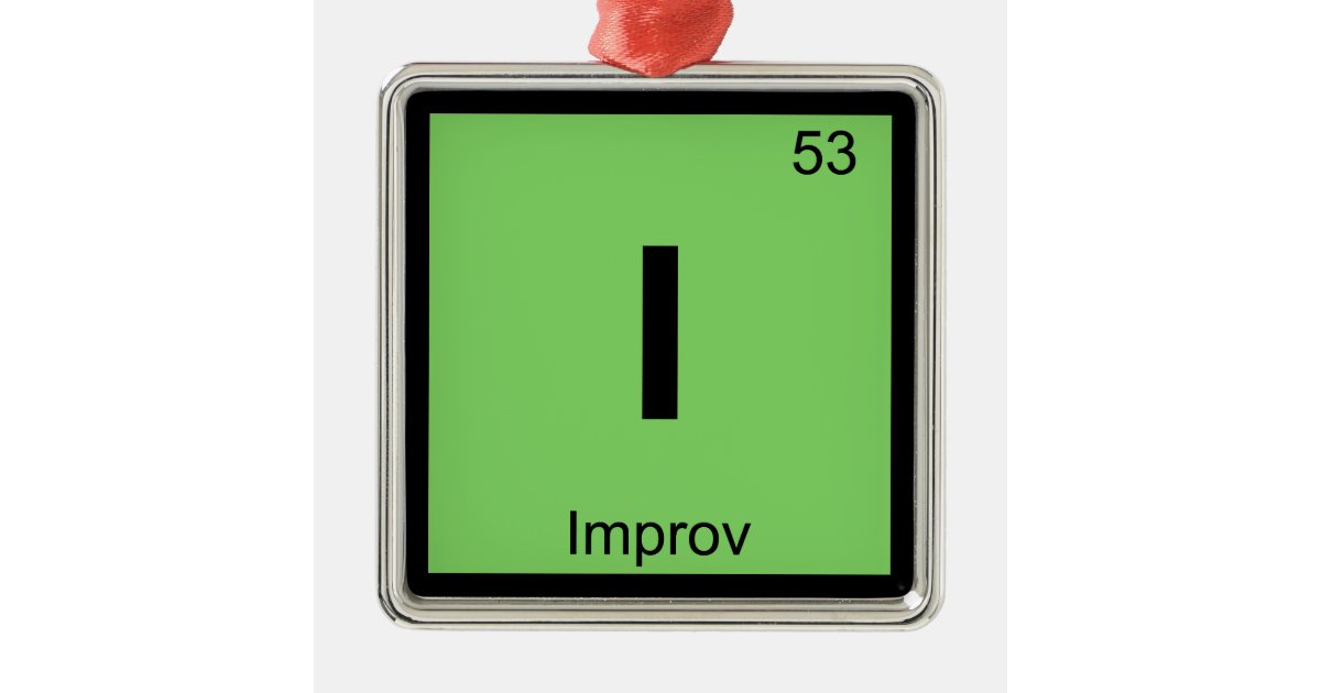 I - Improv Theatre Chemistry Periodic Table Symbol Metal Ornament | Zazzle
