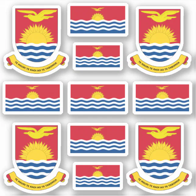 I-Kiribati state symbols / coat of arms and flag S Sticker | Zazzle
