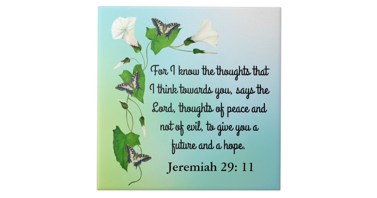 I know the thoughts that I think Bible Verse Ceramic Tile | Zazzle