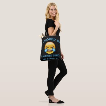 I Laughed So Hard Almost Peed My Pants Emoji Tote | Zazzle