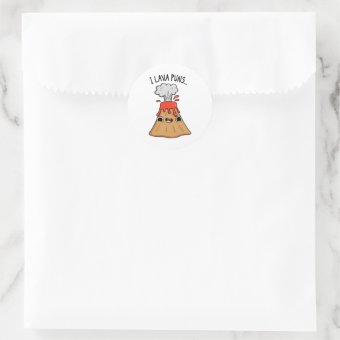 I Lava Puns Funny Geology Volcano Pun Classic Round Sticker | Zazzle