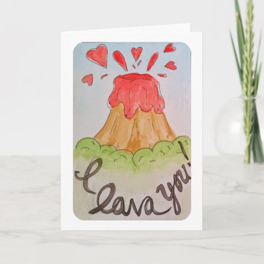 I lava you I love you watercolor valentine Holiday Card | Zazzle.com