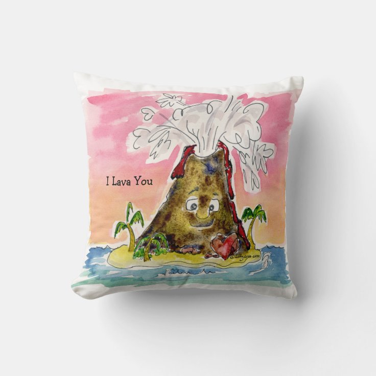 I Lava You Volcano Throw Pillow | Zazzle